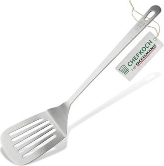 Fackelmann Chefkoch Schlitzwender - Parfait pour retourner les aliments, acier inoxydable au look mat - Spatule compatible lave-vaisselle