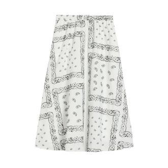 Max Mara Femme, Jupes, Blanc, Taille: 42 FR Folk Midi Skirt