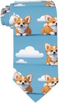 Generic Corgis Joueurs Et Vifs Cravates Hommes Décontractée Cravate Homme Polyvalente Cravatte Pour Célébrations Fêtes Formelle