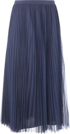 Fabiana Filippi Jupe Midi Pliss&eacute;e - Femme - Jupes - Bleu - Taille: 36 FR