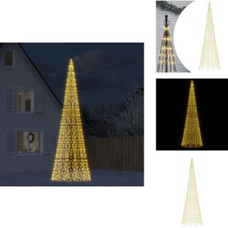 vidaXL LED-Weihnachtsbaum f&uuml;r Fahnenmast 1534 LEDs Warmwei&szlig; 500 cm - LED Weihnachtsbaum - LED Weihnachtsb&auml;ume - Weihnachtsbaum Fahnenmast - LED