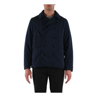 Aspesi Homme, Vestes, Bleu, Taille: L Manteau &agrave; double boutonnage avec revers classique