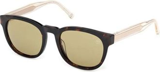Timberland Homme, Accessoires, Brun, Taille: 53 MM Lunettes de soleil rondes polaris&eacute;es