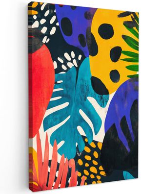 MuchoWow © Leinwand 40x60 cm Deko Schlafzimmer Aesthetic Leinwandbilder Wohnzimmer Gemälde Foto Geschenk Living Room Decoration Blätter - Formen - Abstrakt - F