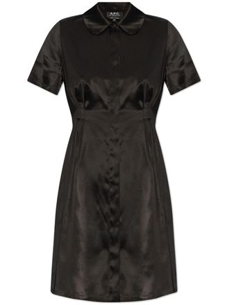 A.P.C. robe en satin à coupe courte - Noir