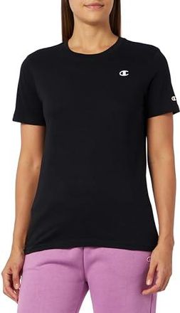 Champion Legacy Basics W Light Cotton Jersey S-s Regular Crewneck T-Shirt, Noir, X-Large Femme