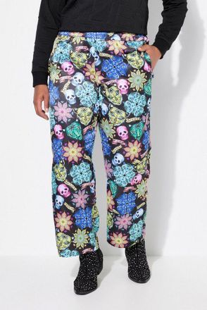 Angel Of Style Schlupfhose Hose gerades Bein Totenkopf-Muster Elastikbund