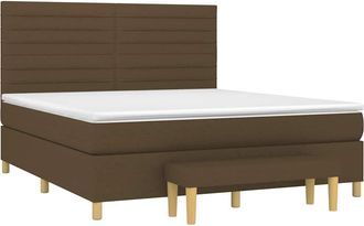 vidaXL Vidaxl - Giroletto A Molle Con Materasso Marrone Scuro 180x200cm Tessuto