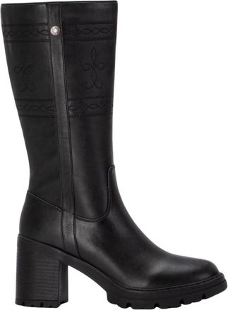 Refresh Femme, Chaussures, Noir, Taille: 36 EU Bottes Noires en Similicuir pour Femmes