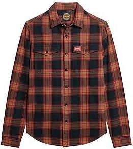 Superdry Cotton Shirt, Work Check Navy, XL Homme