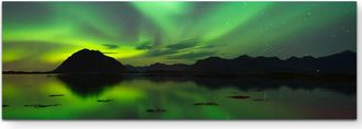 Paul Sinus Art Nordlichter Wandbild Polarlicht gr&uuml;n - Panoramabild auf Leinwand in 120x40cm