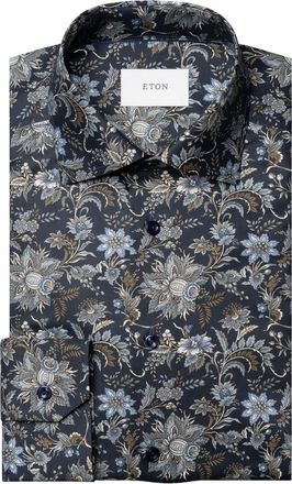Eton Signature-Twill-Hemd mit floralem Print, Slim in
