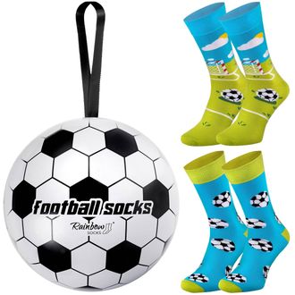 Rainbow Socks Football Socks in a Ball - Damen Herren Fussball Geshenk Socken in Einem Ball - Novelty Geschenk f&uuml;r Fu&szlig;ballfans Fu&szlig;ballspieler und Trainer - 2 Paar -