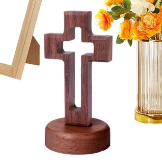 Generico Holzkreuz | Osterdekoration stehend f&uuml;r zu Hause - religi&ouml;ser Tisch Christi | f&uuml;r Wohnzimmer, Arbeitszimmer, Schlafzimmer, B&uuml;ro, Bad, Kirche, Hochzeit