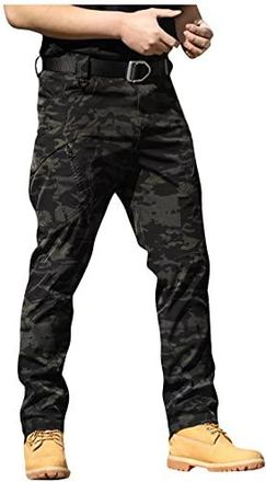 Generic ZRYAZQ Pantalon Chasse Bleu De Travail Homme Surv&ecirc;tements Homme Steampunk Pantalon Parachute Pantalons De S&eacute;curit&eacute; Pantalon Homme Taille Elastique Pan