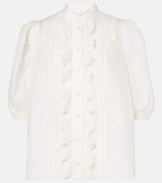 Zimmermann Bestickte Bluse Acacia aus Ramie