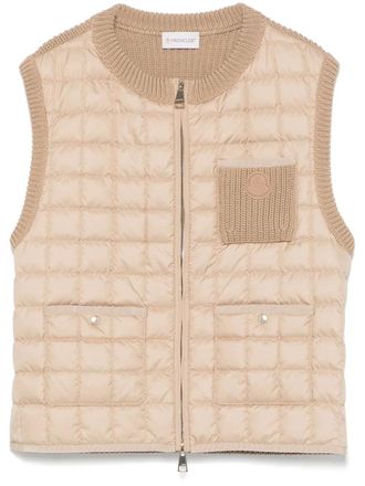 Moncler gilet &agrave; empi&egrave;cements en tricot - Tons neutres