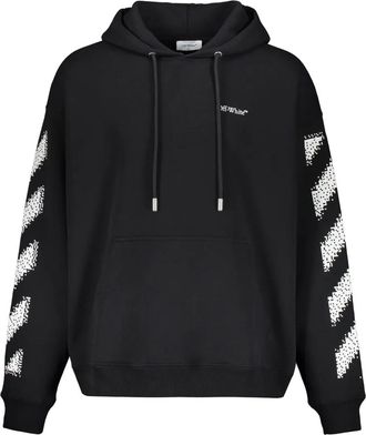 Off-white Hoodie mit Logo-Print - Schwarz
