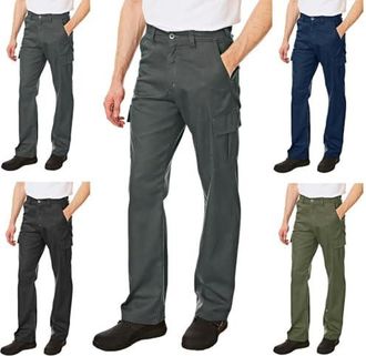 Lee Cooper Facile dentretien Multi Poche Classique Cargo sécurité au Travail Pantalons, Gris, 34W / 33L pour des Hommes