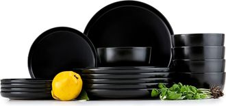 Konsimo Konsimo. Geschirrset 6 Personen - VICTO Teller Set Modern 18 Teilig - Tafelservice & Geschirrsets - Kombiservice 6 Personen - Steingut Service f&uuml;r Fam