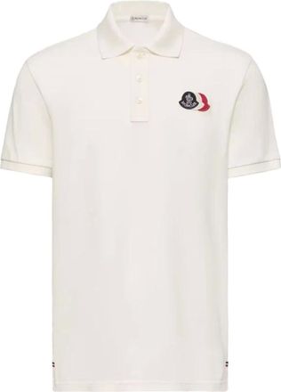 Moncler Homme, Tops, Blanc, Taille: 2XL Pique Polo