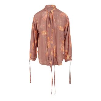 Diesel Chemise en soie Habotai &agrave; imprim&eacute; floral - Femme - Blouses et Chemises - Brun - Taille: 34 FR