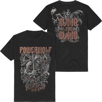 Powerwolf Knights and Wolves Homme T-Shirt Manches Courtes Noir 5XL