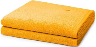 ROSS 2 teiliges Frottier-Set - Vita (2 X Duschtuch im Set) - 520 g/m2 - Baumwolle - Walkfrottee - saugstark - weich und flauschig - Sonnengelb
