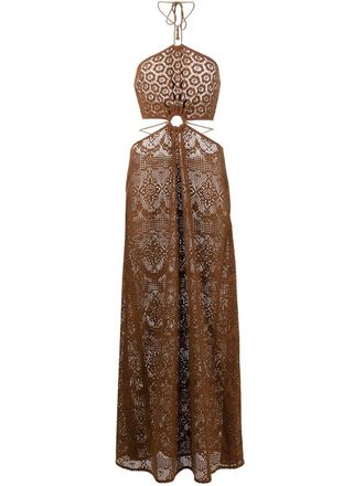 SIMKHAI Neckholder-Maxikleid - Braun
