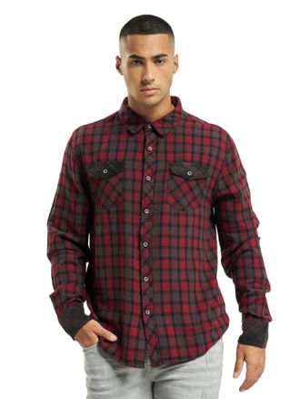 Brandit Duncan Check Shirt Long Sleeve, Farbe: red-Brown, Gr&ouml;&szlig;e: 4XL