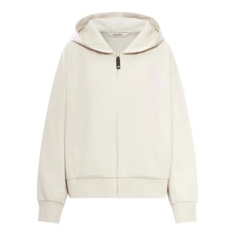 Max Mara Femme, Sweatshirts et sweats &agrave; capuche, Blanc, Taille: 40 FR Sweat &agrave; capuche zipp&eacute;