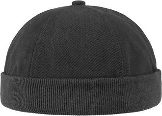 Myrtle Beach Lipodo Bonnet Docker en Coton Femme/Homme - pour Homme Couvre-Chef dété Bonnets Docker, Fermeture Fermeture Scratch Printemps-été - Taille Unique Noir