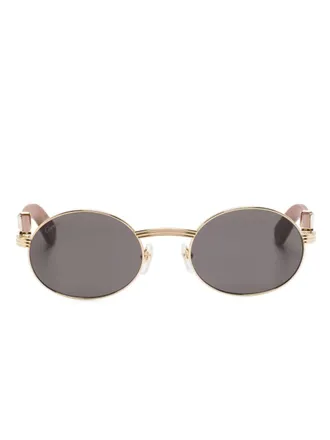 Cartier lunettes de soleil &agrave; monture ovale - Marron