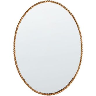Beliani Beliani - Miroir mural ovale avec cadre dor&eacute; brillant - Dimensions 57x79cm - D&eacute;coratif pour chambre ou salon - Installation facile