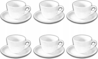 Wilmax England Wilmax WL-993174/AB Porzellan Kaffeetassen- und Untertassen-Set, Weiss, 110mL Kapazit&auml;t