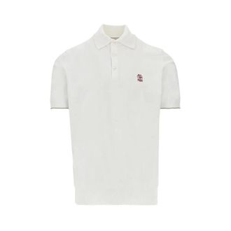 Brunello Cucinelli Homme, Tops, Blanc, Taille: XL Polo en maille l&eacute;g&egrave;re