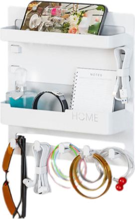 Generico Kopfteil für Wohnmobil: Wandmontage-Organizer, selbstklebendes Aufbewahrungsregal, Zubehörhalter | kompaktes Hakendesign, platzsparende Lösung