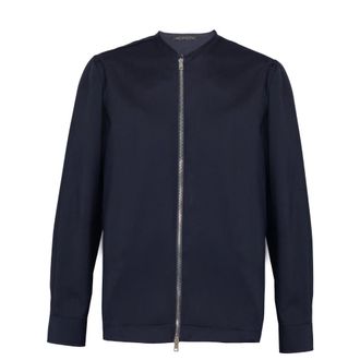 low brand Kragenlose Jacke mit Rei&szlig;verschluss - - Jackets - Herren - Blau - XL