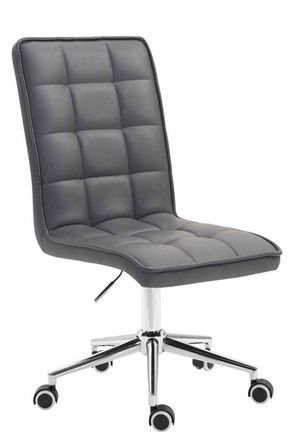 Clp Arbeitshocker Peking V2 mit Kunstlederbezug | Schreibtischstuhl mit Leichtlaufrollen | H&ouml;henverstellbarer Drehstuhl, Farbe:grau