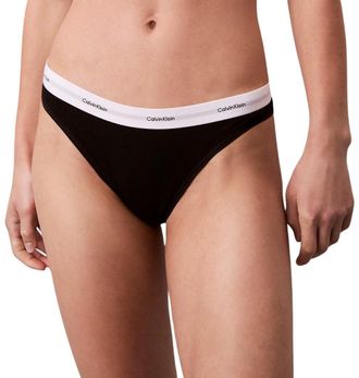 Calvin Klein Damen Slip Bikini Form mit Logobund, Schwarz (Black), XL