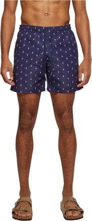 Urban Classics Herren Badehose Pattern Swim Shorts, Herren Badeshorts mit Muster, erhältlich in vielen Farbvarianten, Flamingo, 5XL