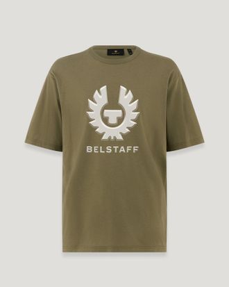Belstaff Belstaff T-shirt Graphique Liquify pour homme Jersey de coton Vert militaire Taille 2XL