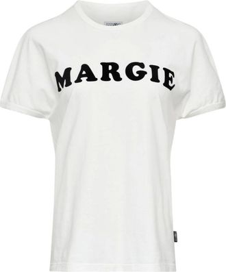 Maison Margiela Femme, Tops, Blanc, Taille: 42 FR Logo Cotton T-Shirt