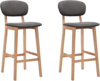 vidaXL Vidaxl - Tabourets de bar lot de 2 gris fonc&eacute; tissu