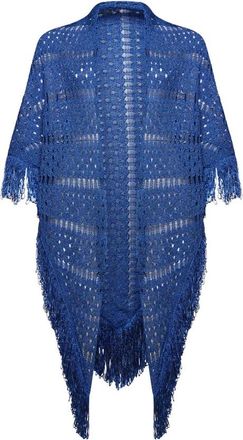 Simona Corsellini Femme, Vestes, Bleu, Taille: ONE Size Slo0401 Shawl