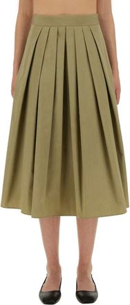 Aspesi Femme, Jupes, Vert, Taille: 40 FR Pleated Poplin Skirt