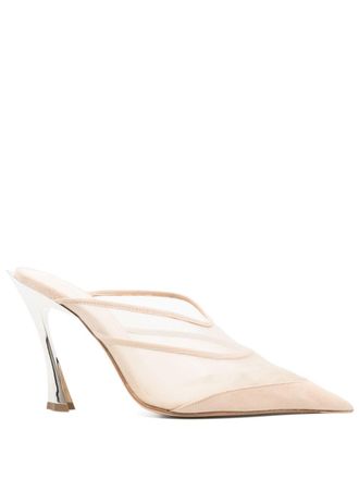 MUGLER mules en mesh 95 mm - Tons neutres