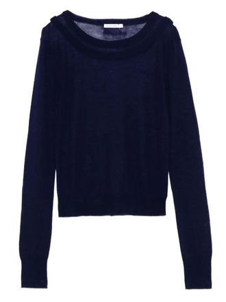 Patrizia Pepe haut en maille à col bateau - Bleu