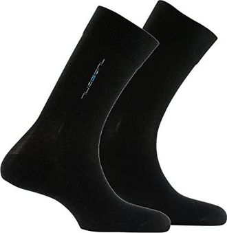 Kindy Lot de 2 paires de chaussettes fil d&eacute;cosse MADE IN FRANCE - couleur - Noir - Pointure - 39-42