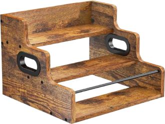 Generic Getr&auml;nk Display f&uuml;r Zuhause, Home Bar f&uuml;r Getr&auml;nkeflaschen, Arbeitsplatte Weinregal Holz, 3-lagig Retro Whisky Flasche Display, Platzsparendes Holz f&uuml;